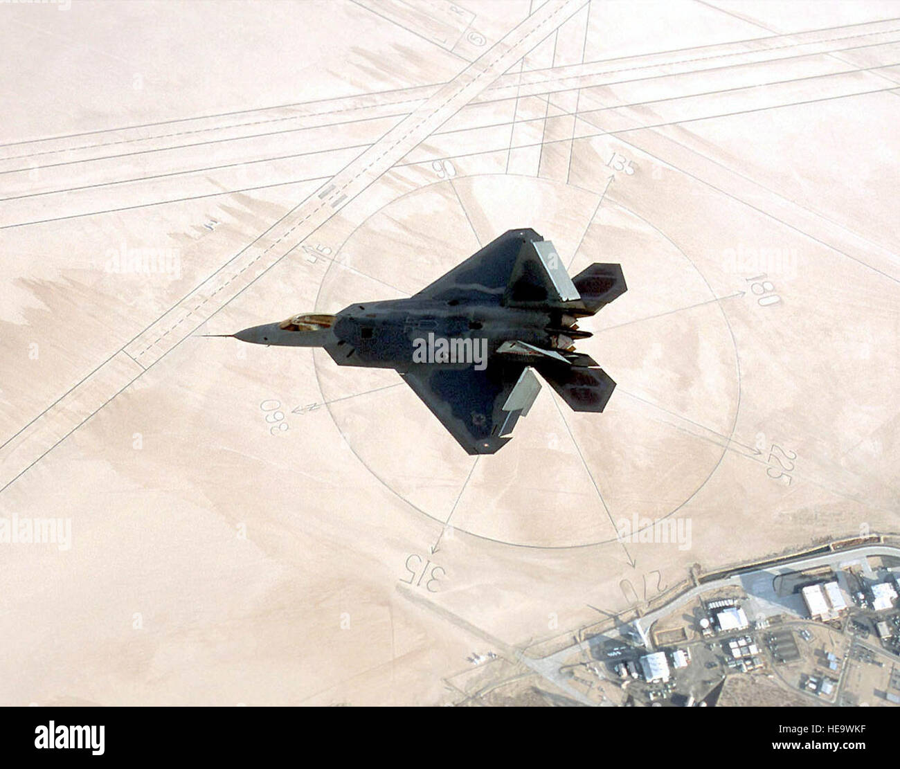 EDWARDS AIR FORCE BASE, Calif. -- F-22 Raptor 4001 flies over the ...