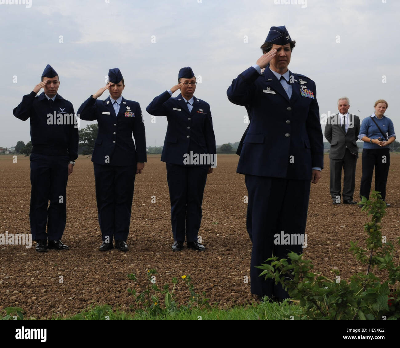 U.S. Air Force Col. Nancy Bozzer, front, 100th Operations Group ...