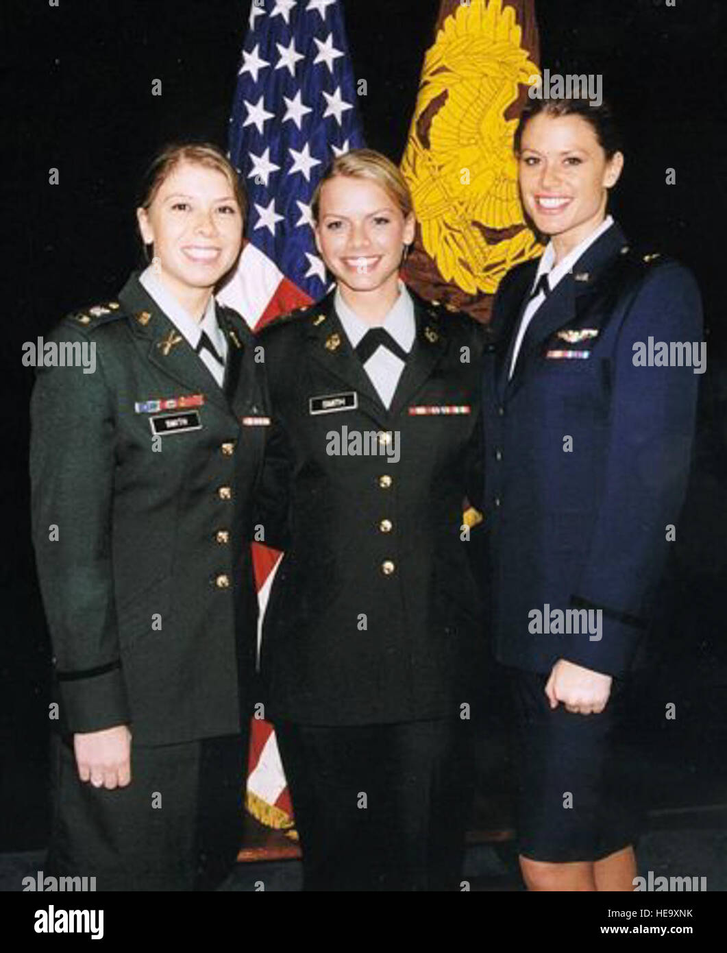 Army Chief Warrant Officer Amber Smith (left) and Air Force Capt. Kelly ...