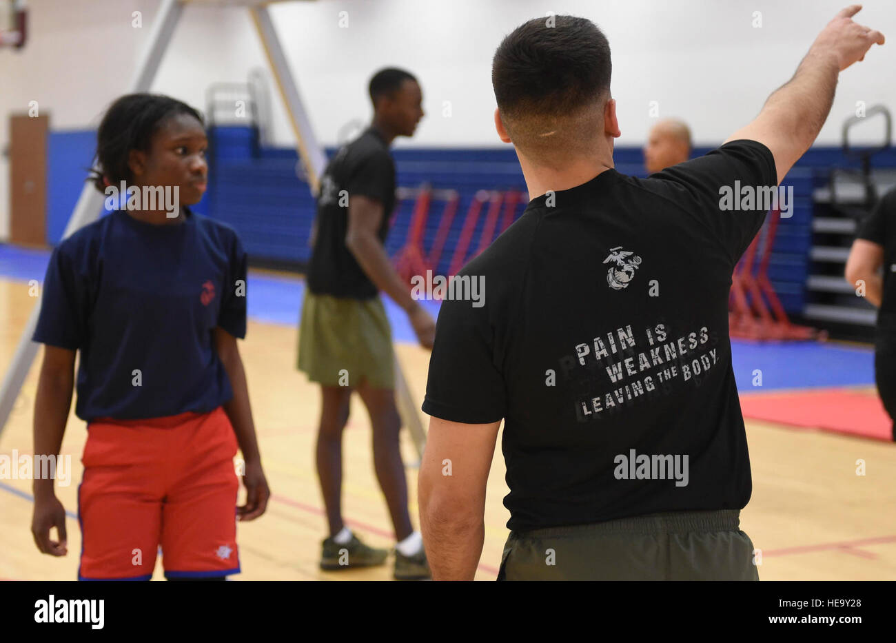 U.S. Marine Corps poolees work out during a delayed entry program all ...