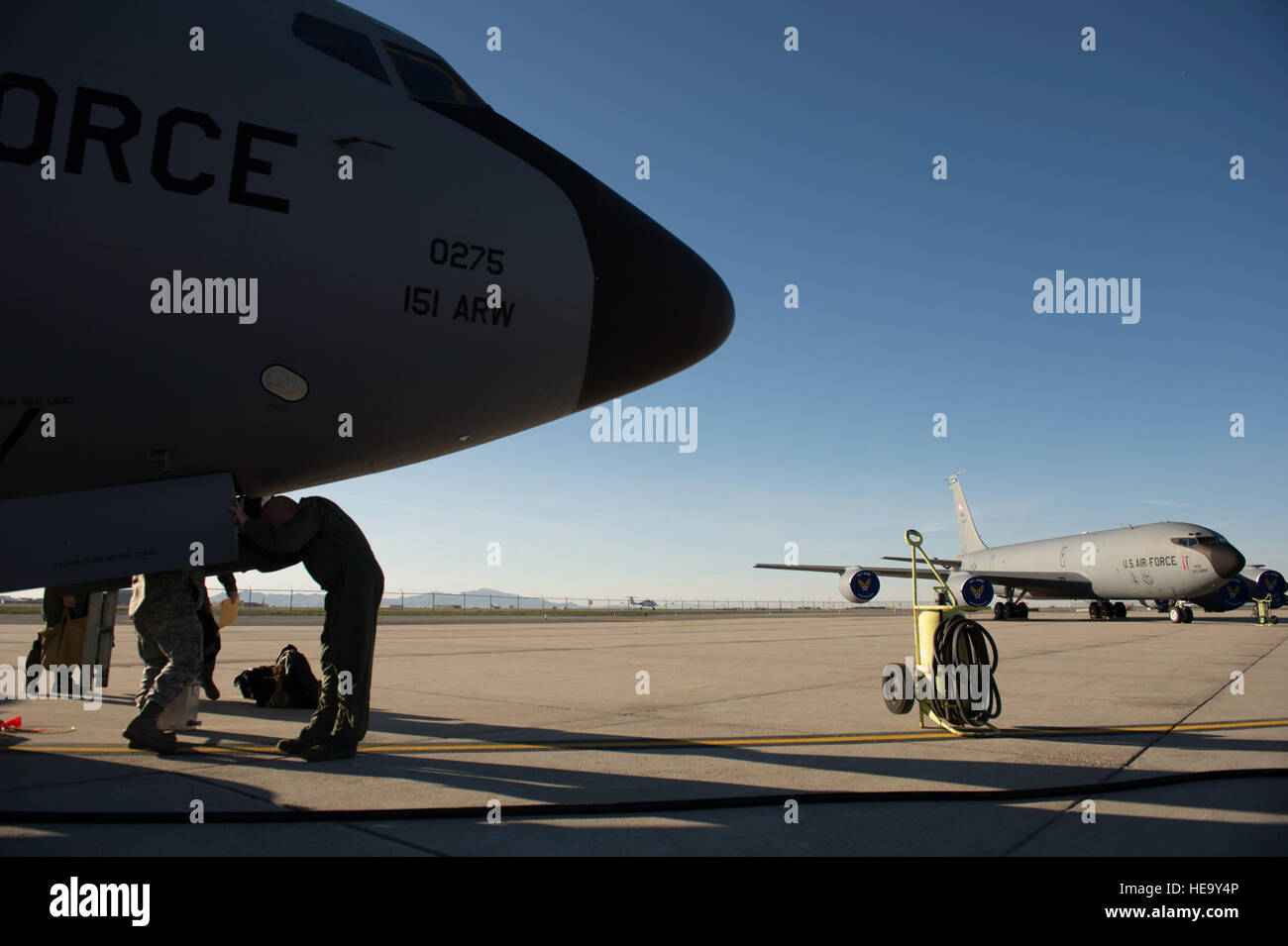U.S. Air Force Capt. Jacob Johnson (center), 191st Air Refueling ...