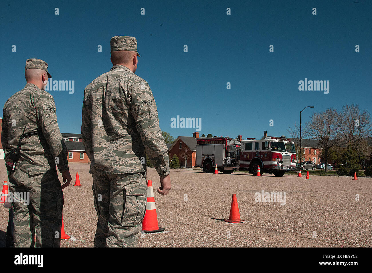 Airman 1st Class Donald Emerson and Airman Tom Were, 90th Civil ...