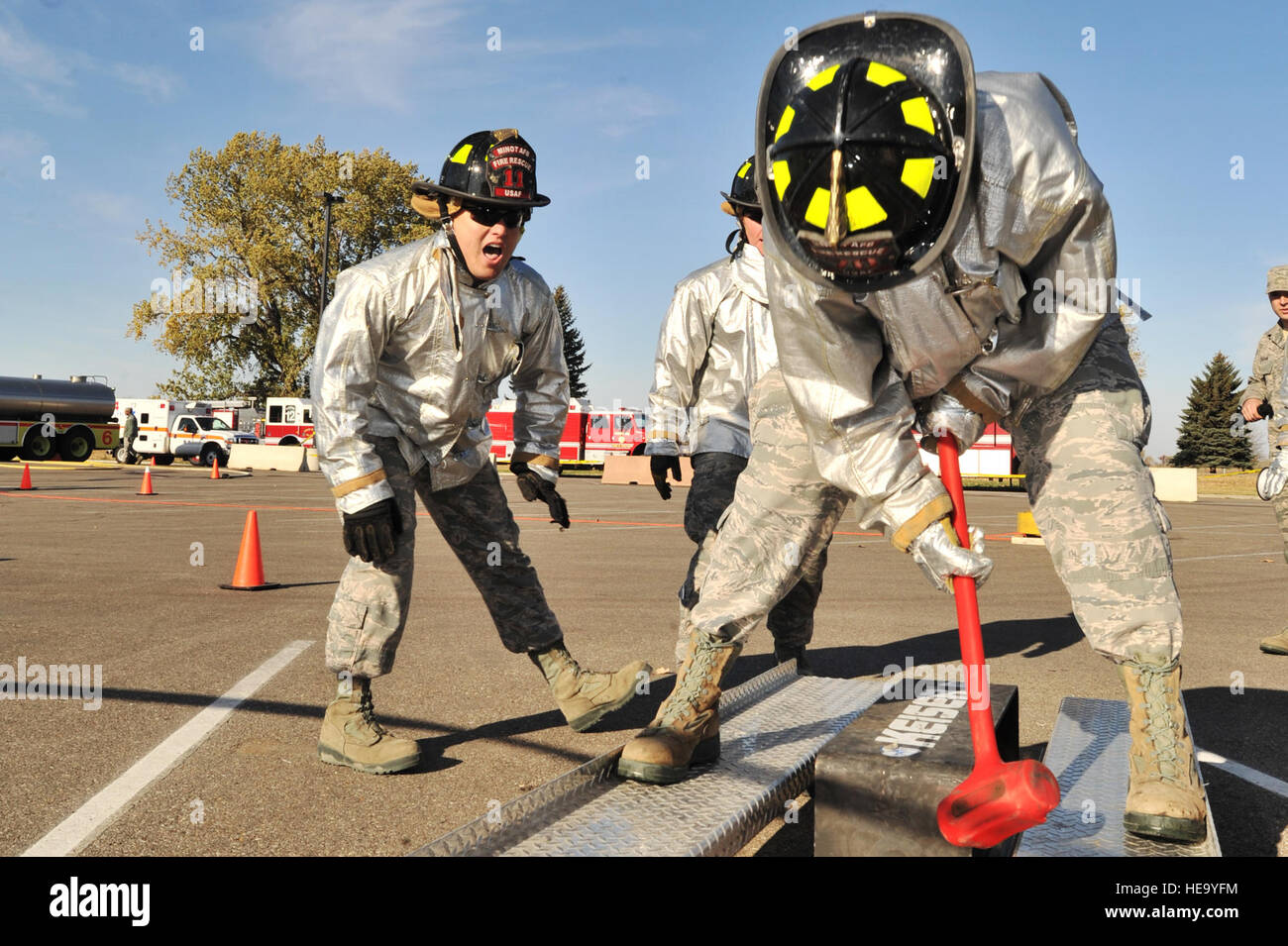 Airmen competed in teams of four during the Fire Muster Challenge ...