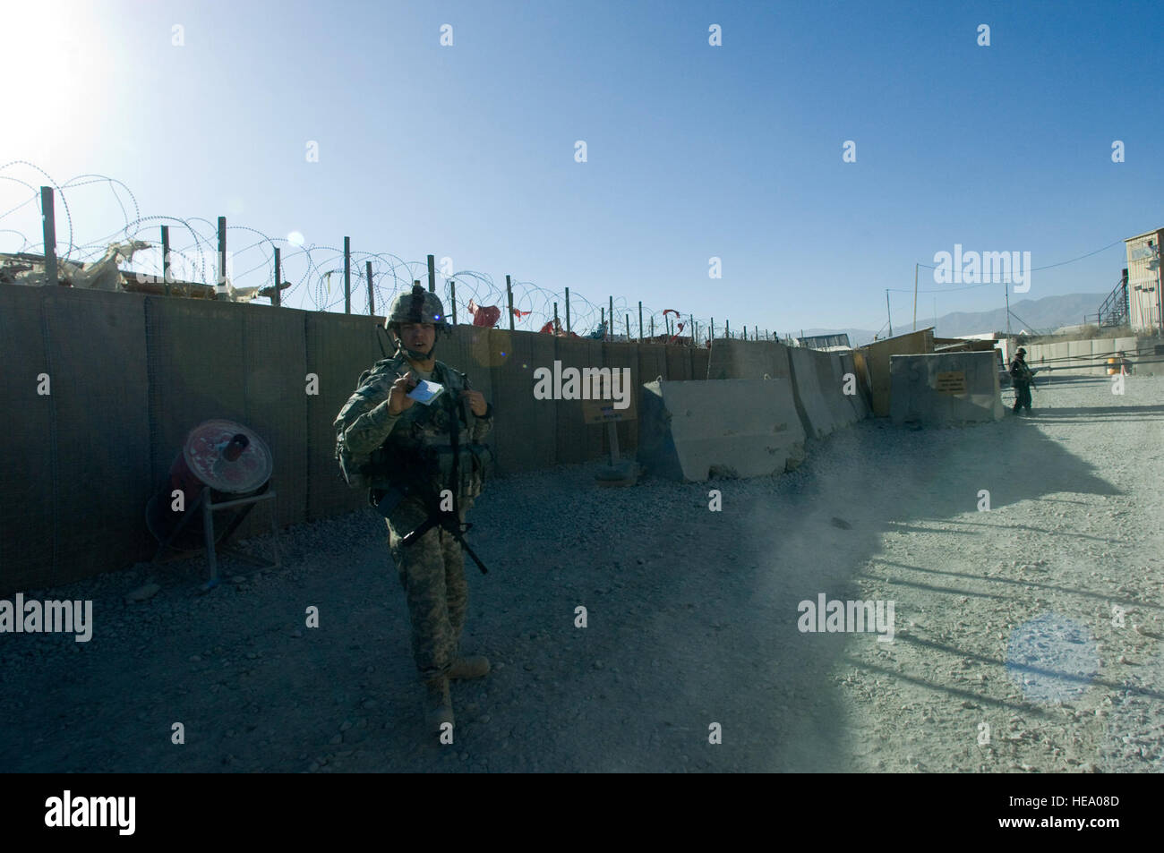 A first sergeant from the 101st Headquarters Battalion takes ...