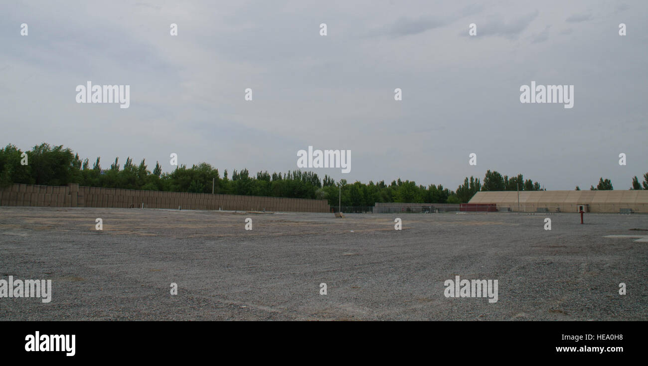 An empty Fort Doan staging area at the Transit Center at Manas, May 19 ...