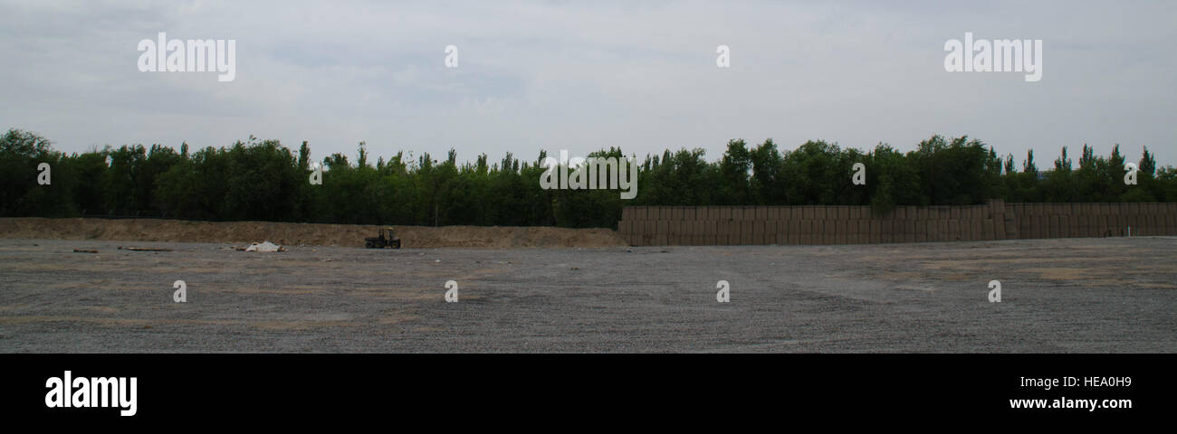 An empty Fort Doan staging area at the Transit Center at Manas, May 19 ...