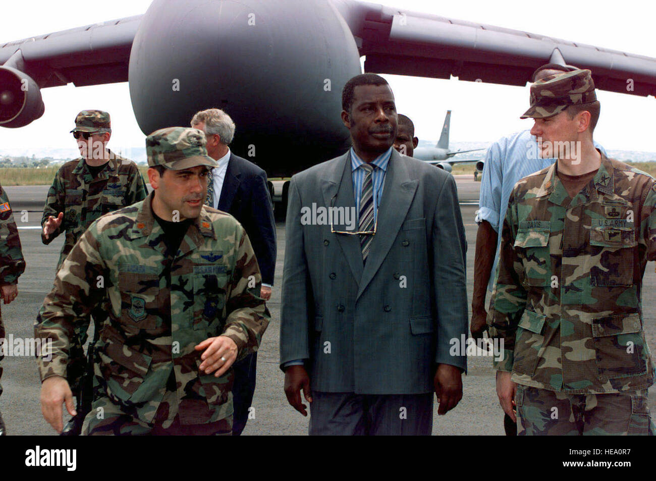 Through a United States Army interpreter (right), United States Air ...