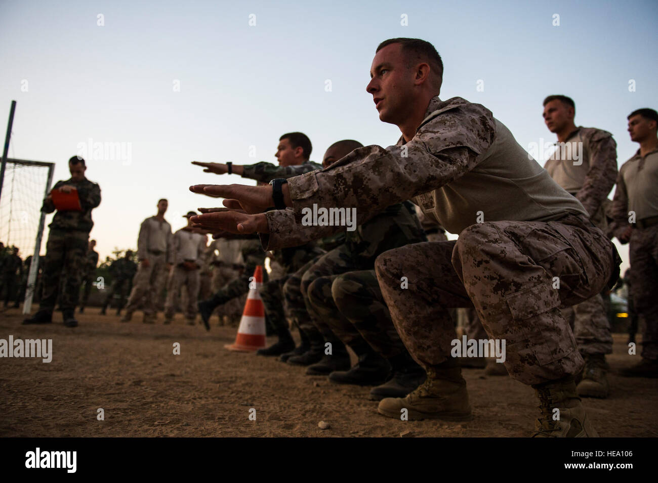Members of the French and U.S. Military perform an exercise during a ...