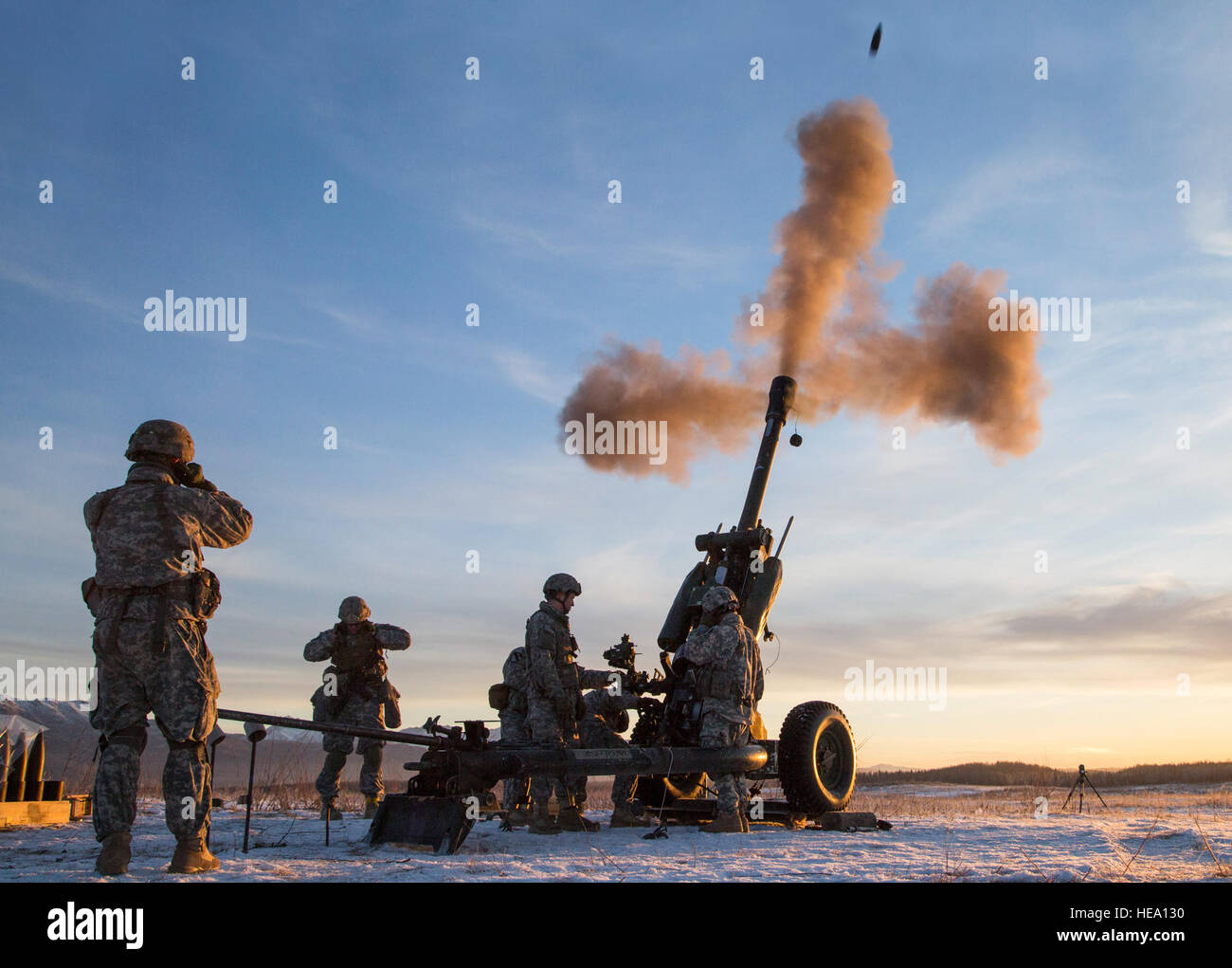 Paratroopers assigned to A Battery, 2nd Battalion, 377th Parachute Field Artillery Regiment, 4th ...