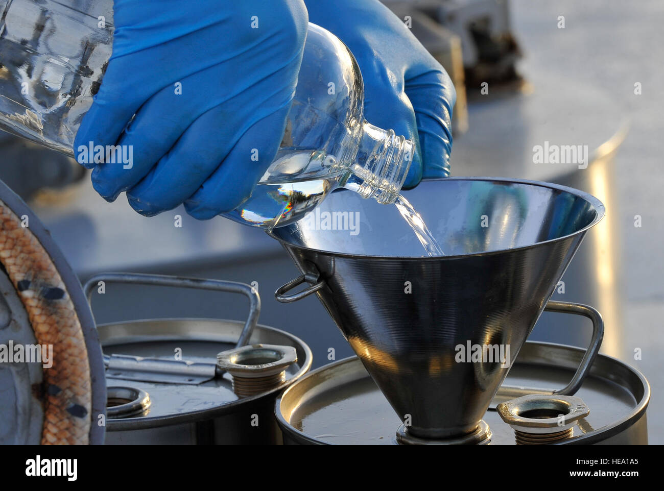 A fuel sample is stored for transportation at Hurlburt Field, Fla ...