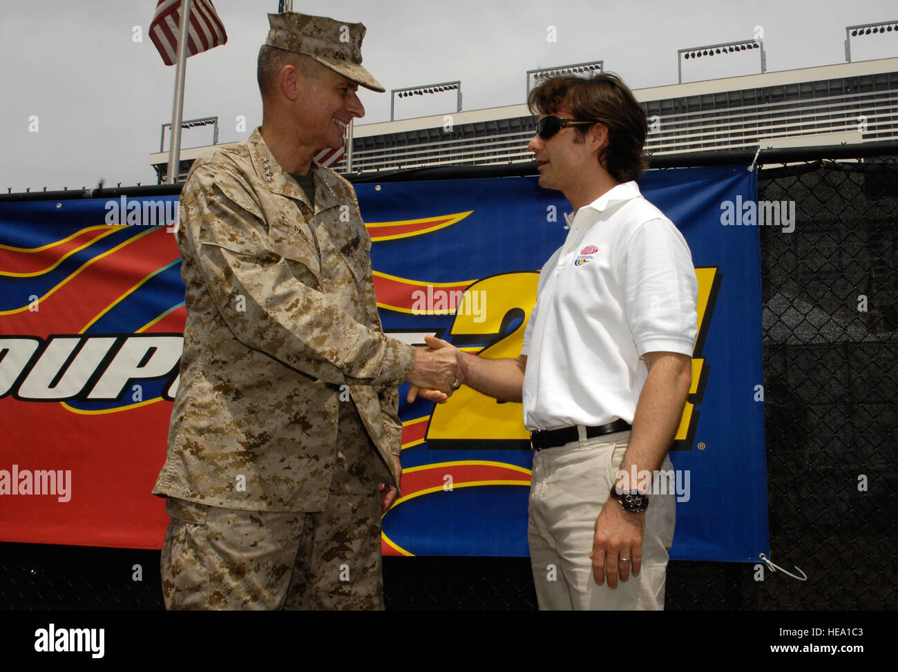 Jeff Gordon and the Chairman of the Joint Chiefs of Staff, Gen. Peter ...