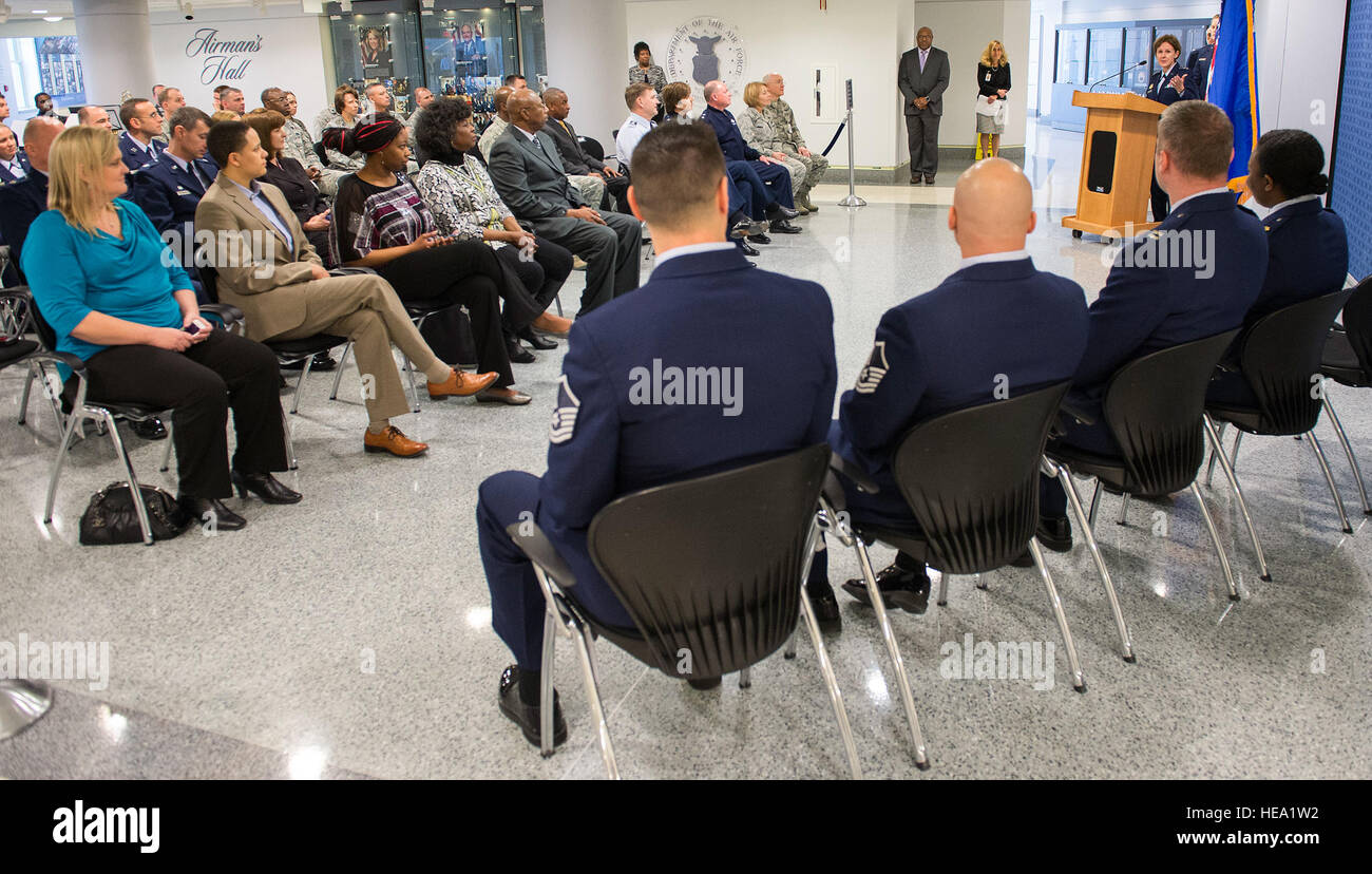 Lt. Gen. Judith Fedder gives remarks before presenting the Gen. Lew ...