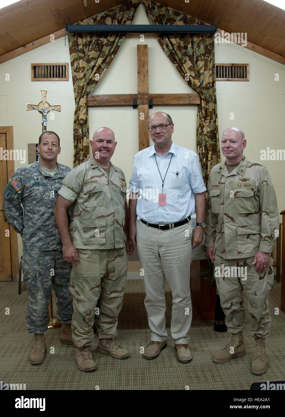 From right to left: U.S. Navy Chaplain (Capt.) Gerald Hutchinson ...