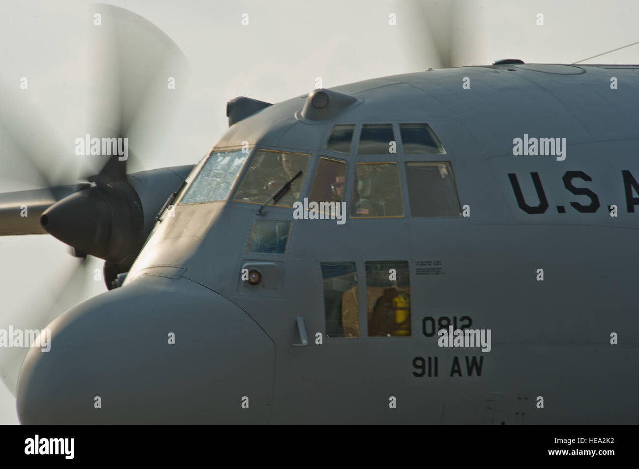 A U.S. Air Force C-130 Hercules cargo plane with the 911th Airlift Wing ...