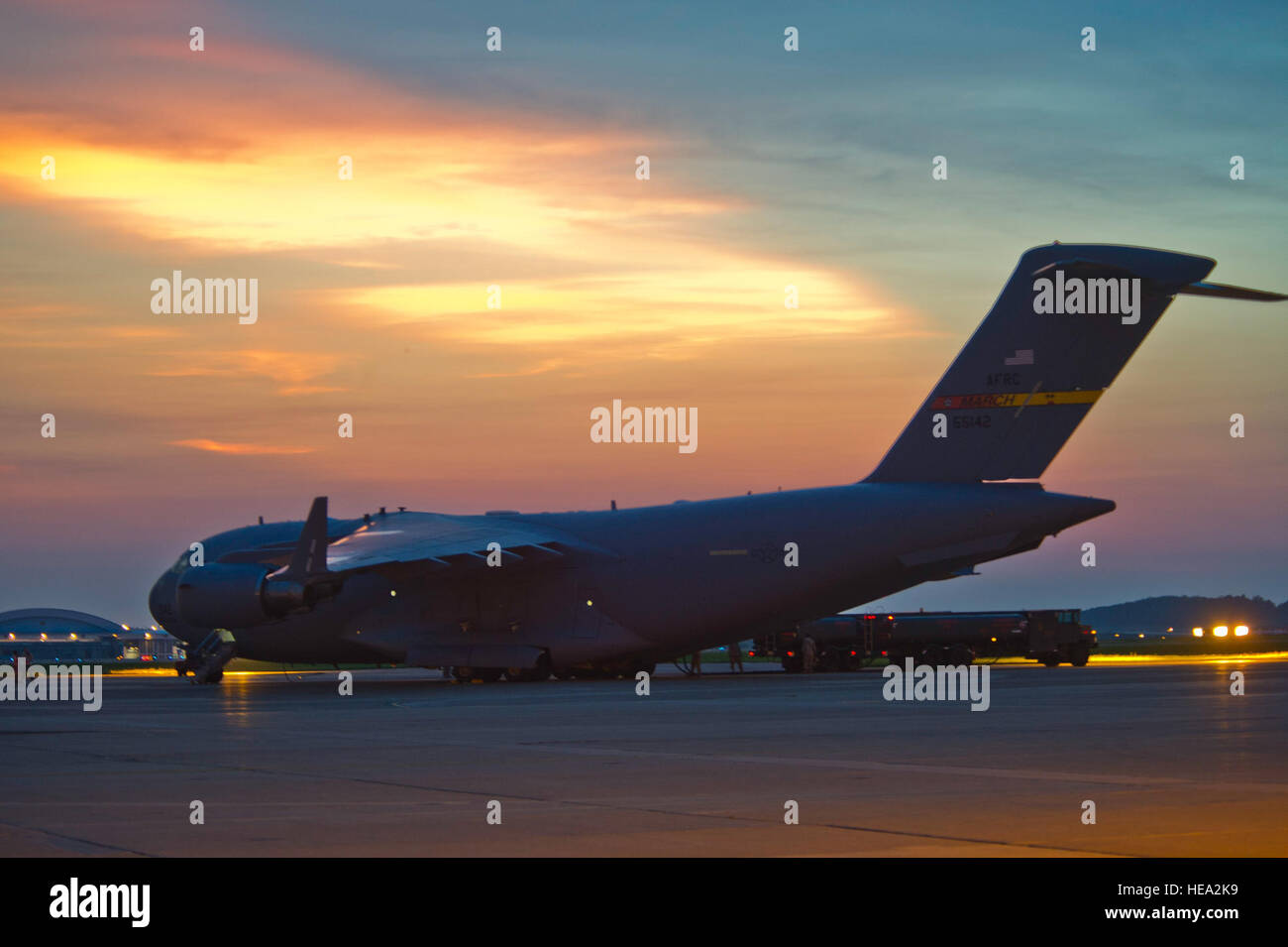 A U.S. Air Force C-17 Globemaster III cargo plane with the 452nd Air Mobility Wing, March ARB ...