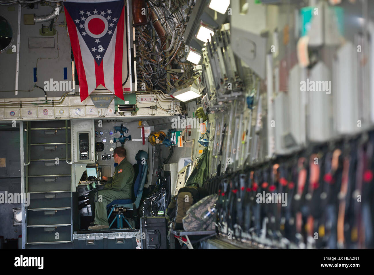 U.S. Air Force loadmaster with the 89th Airlift Squadron, Wright ...
