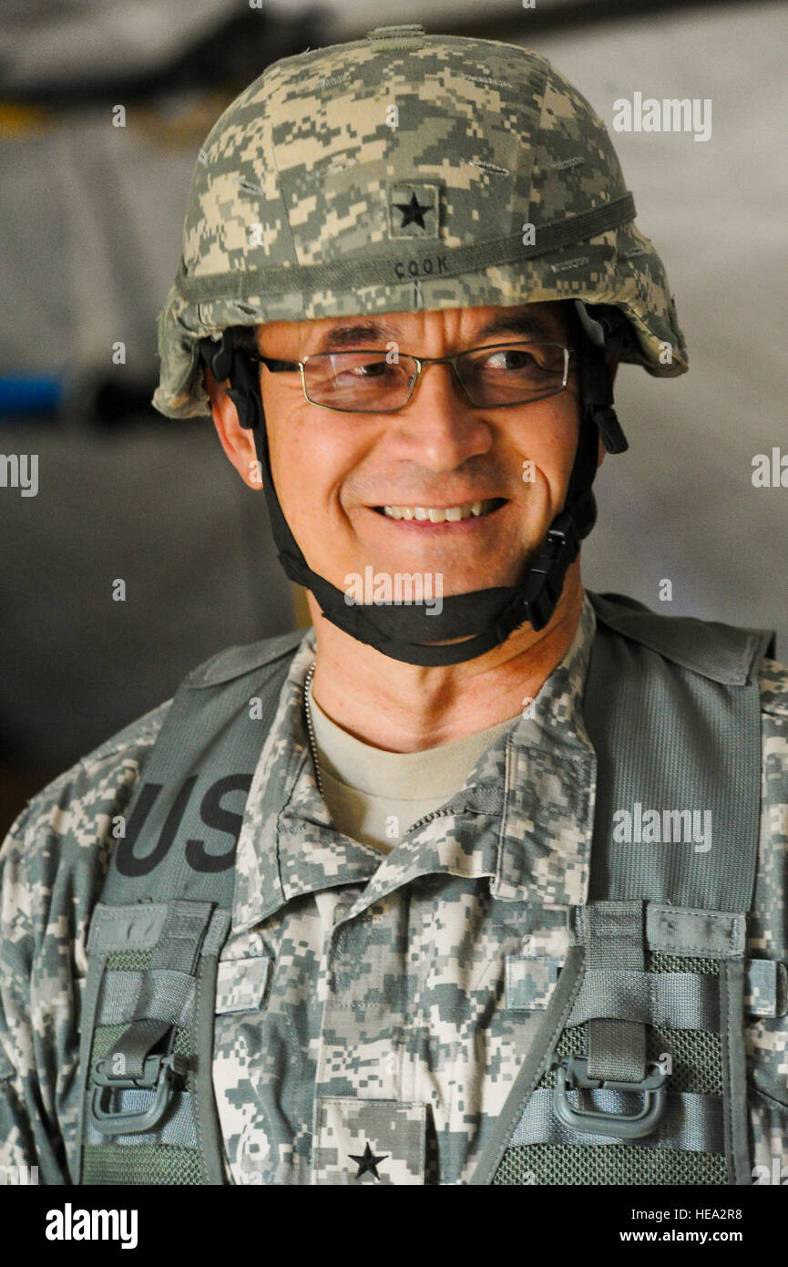 U.S. Army Brig. Gen James T. Cook, Commander of the 91st Training ...
