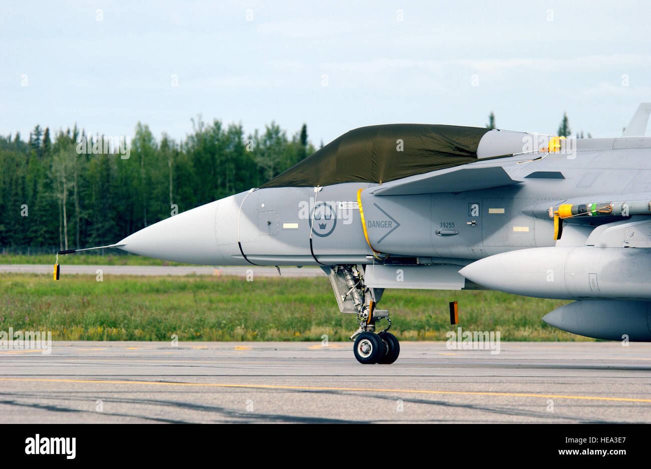 A JAS 39 Gripen from the Swedish Air Force's Tango Red unit based at ...