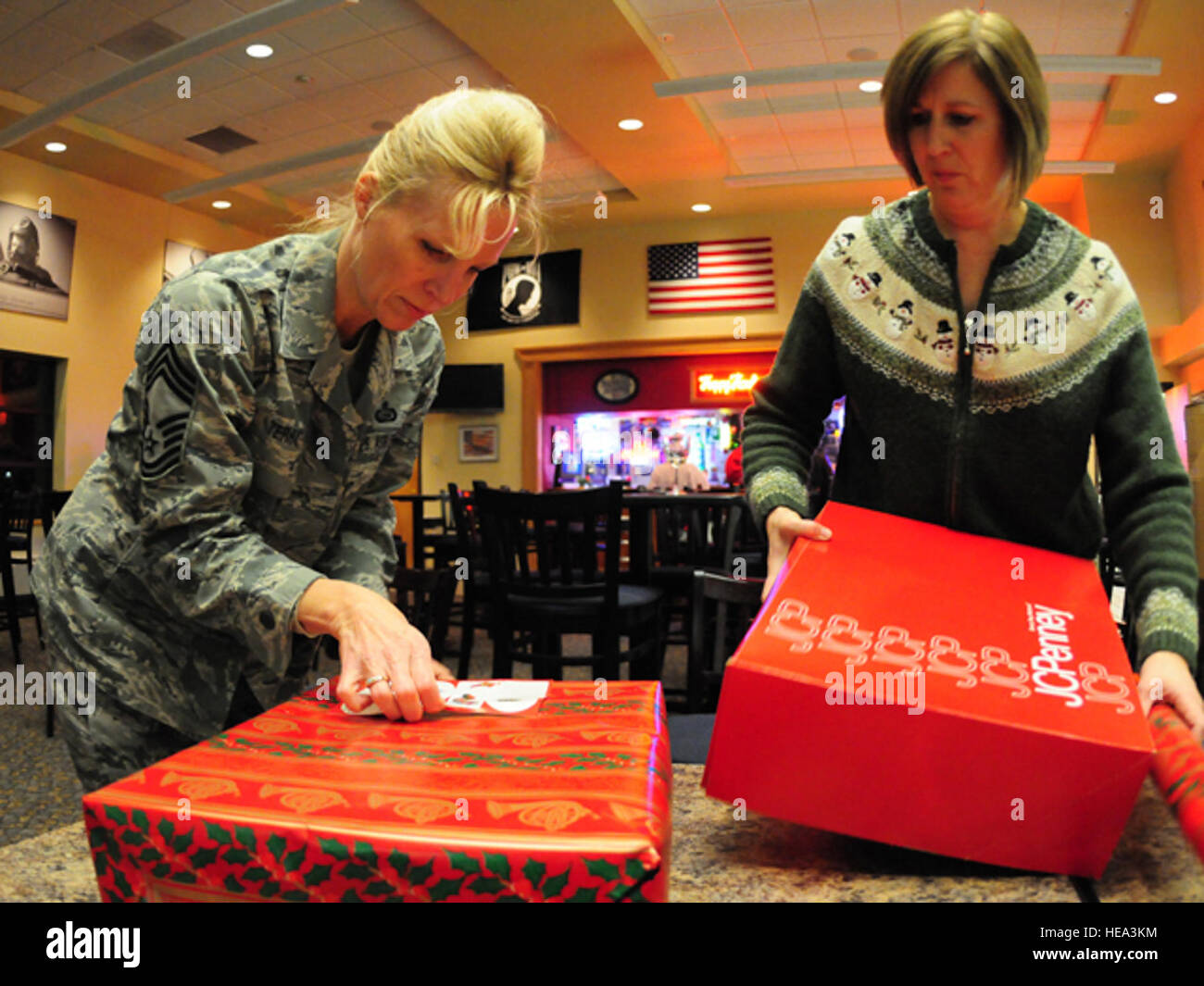 Chief Master Sgt. Leah Terry, left, and Senior Master Sgt. Sandi ...