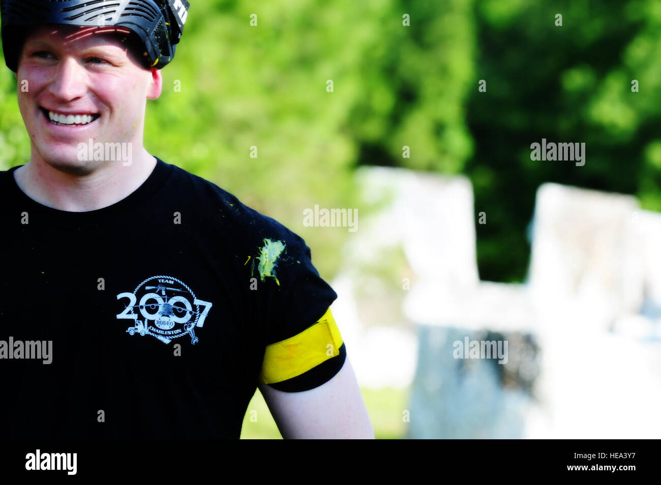 Staff Sgt. Adam Konstanzer, 628th Security Forces Squadron, walks off ...