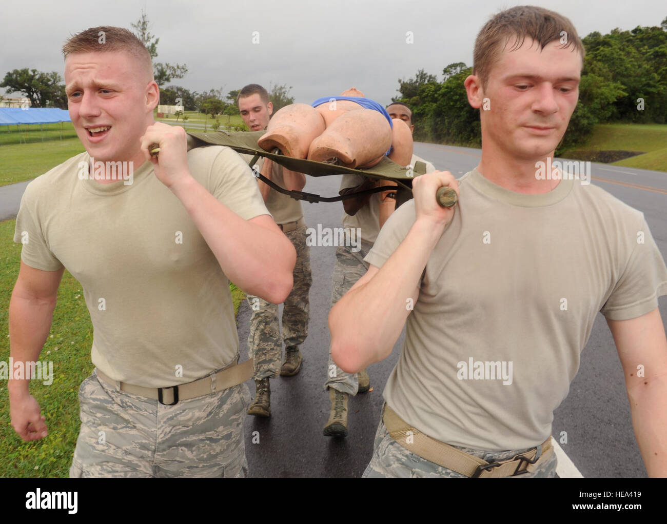 Airmen from the 18th Security Forces Squadron at Kadena Air Base, Japan ...