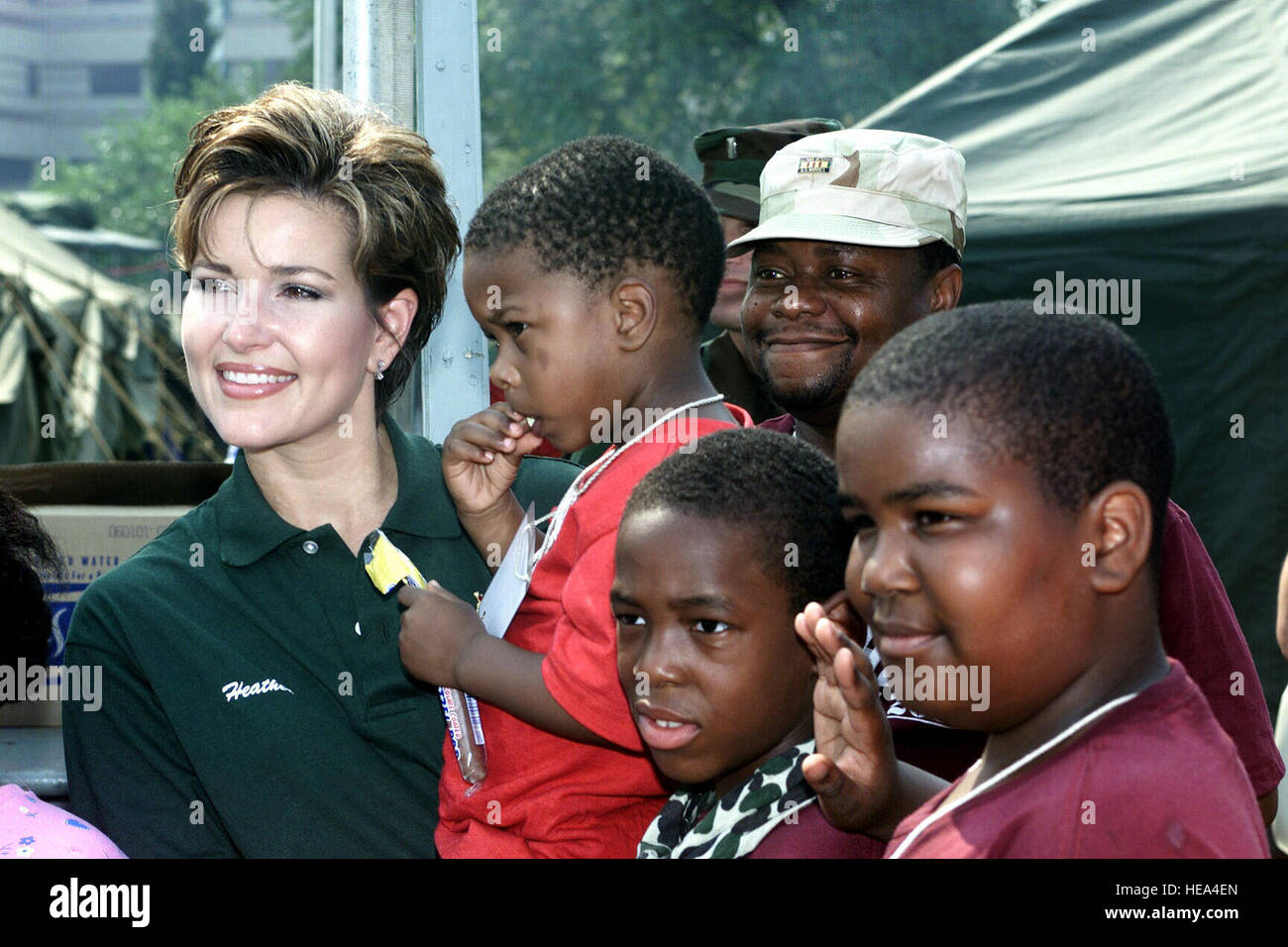 Miss America 2000, Heather French, speaks to homeless children during ...