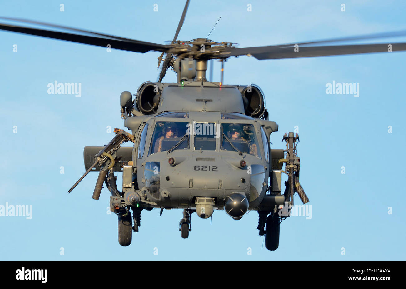 The 56th Rescue Squadron pilots fly an HH-60G Pave Hawk during a combat ...