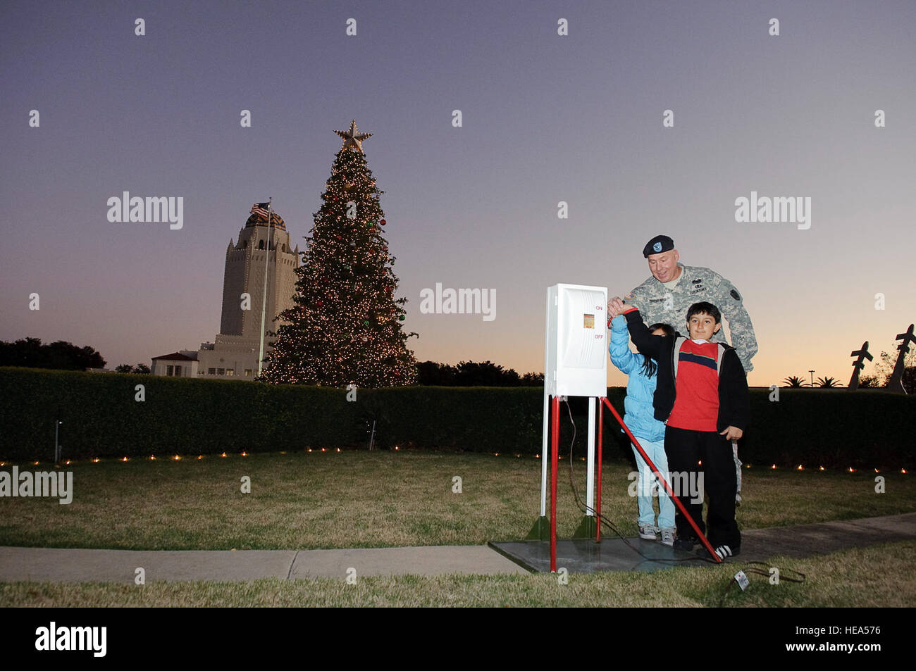 U.S. Air Force Col. Robert Bridgeford, background, vice commander of ...