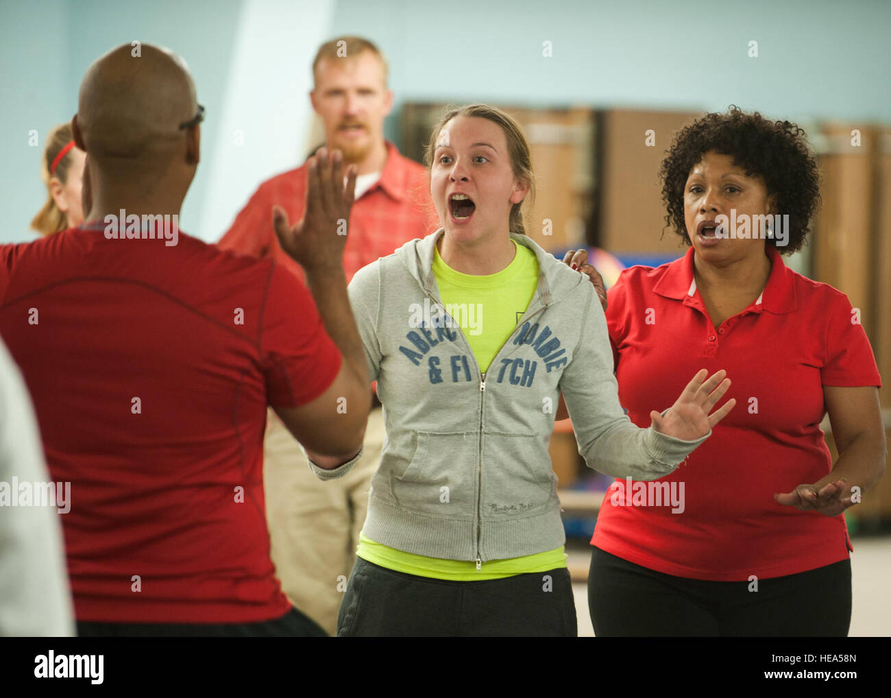 Staff Sgt. Amber Word, 49th Security Forces Squadron, yells at Tech ...