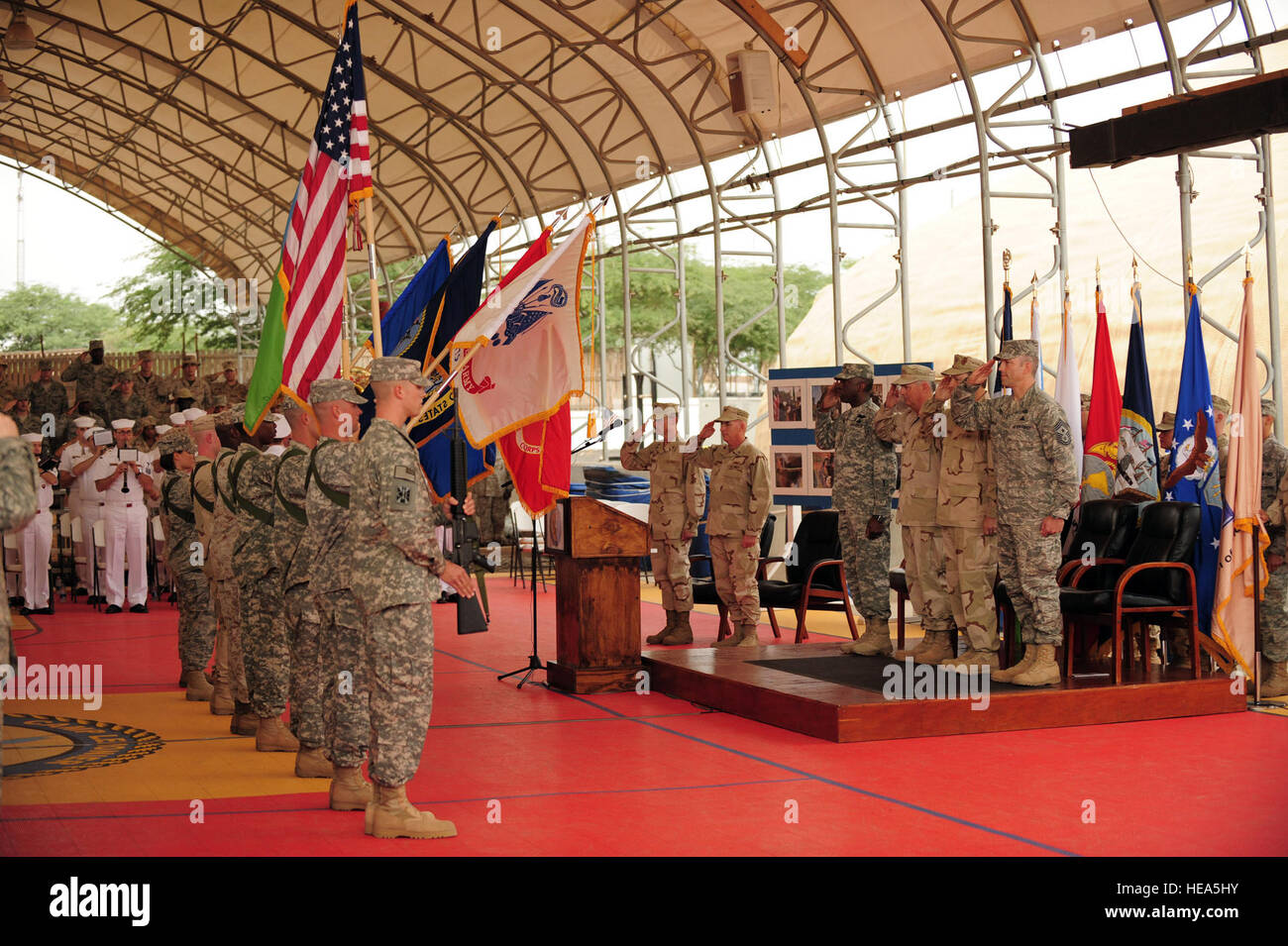 General William "Kip" Ward (right), Rear Admiral Phillip H. Greene ...