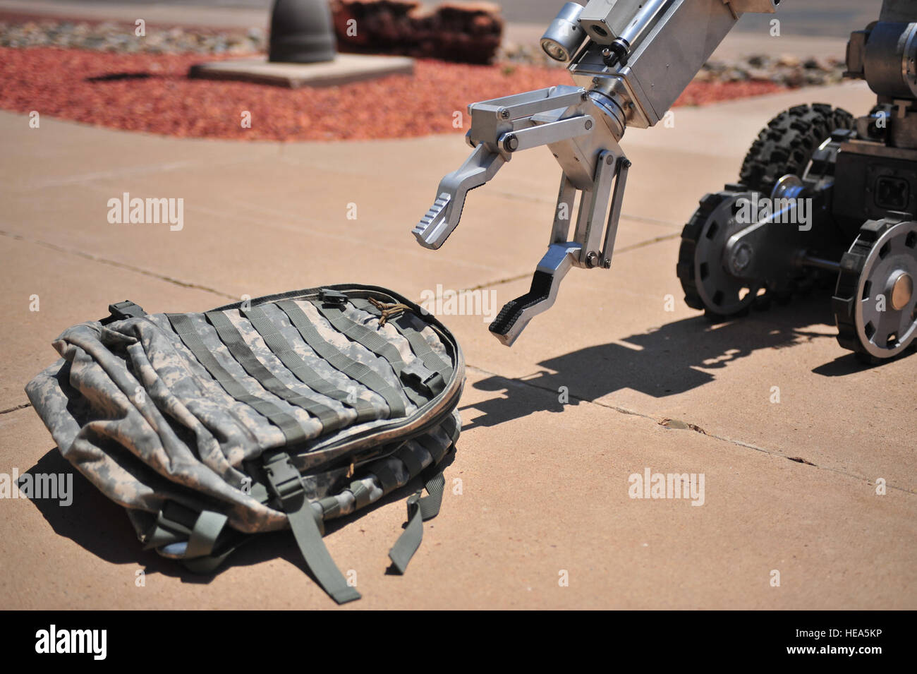 The Andros F6A robot, controlled by U.S. Air Force Explosive Ordinance ...