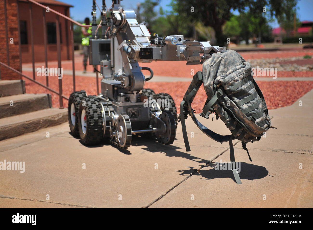 The Andros F6A robot, controlled by U.S. Air Force Explosive Ordinance ...