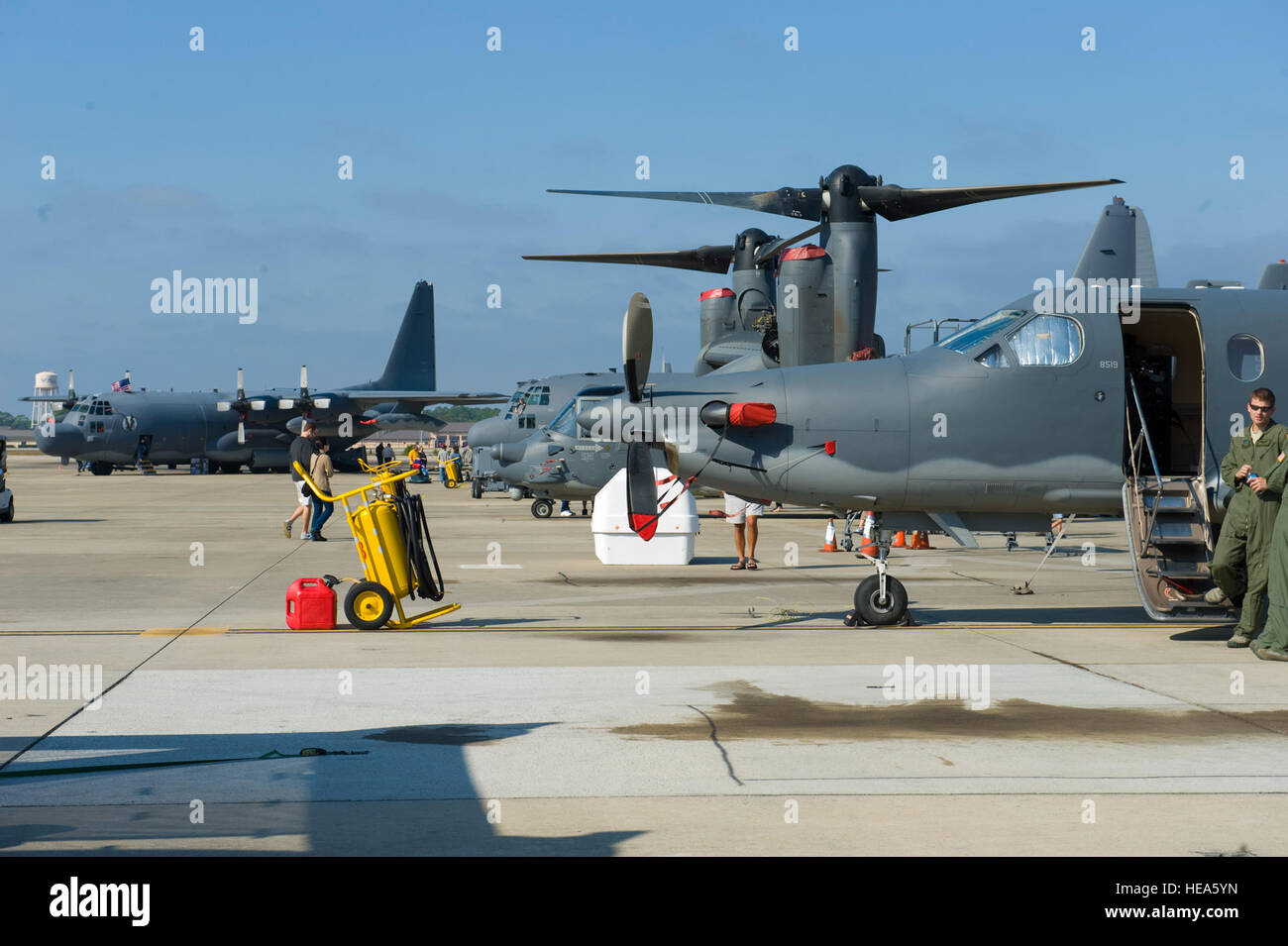 Several static aircraft sit as displays at the Open House on Hurlburt ...