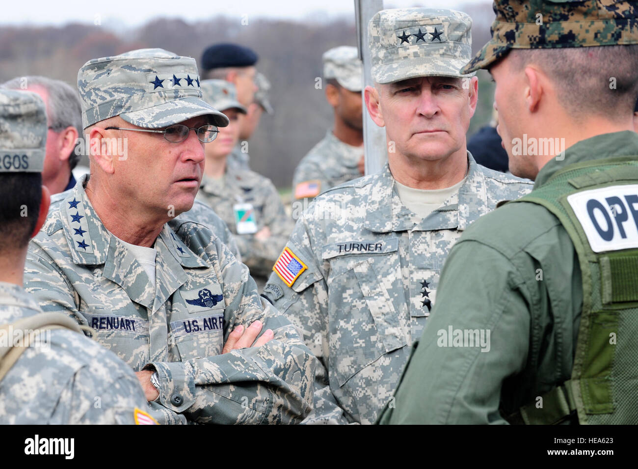 U.S. Air Force Gen. Gene Renuart, left, the commander of U.S. Northern ...