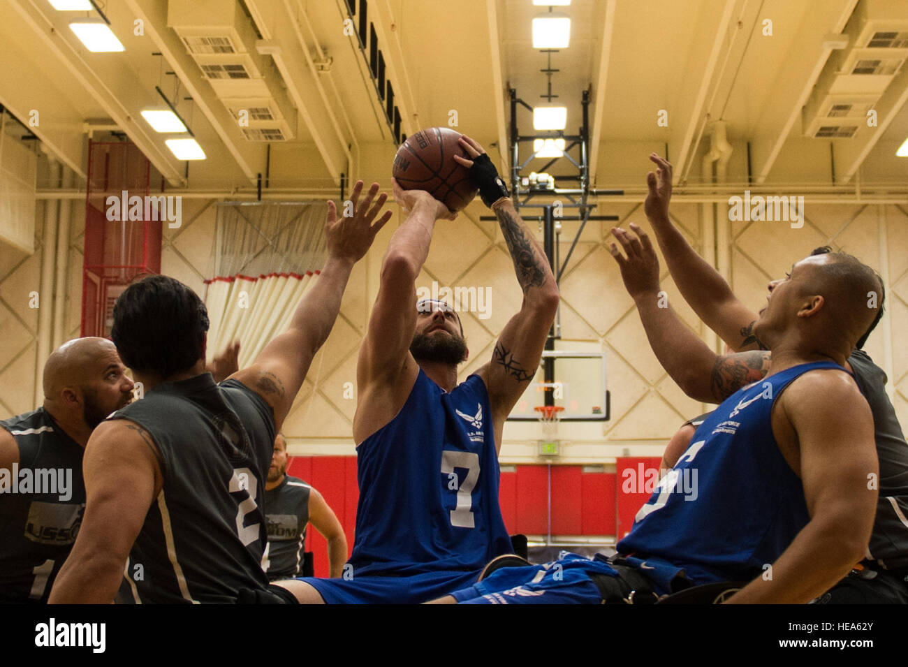 Air Force athlete Ryan Gallo participates in wheelchair basketball ...