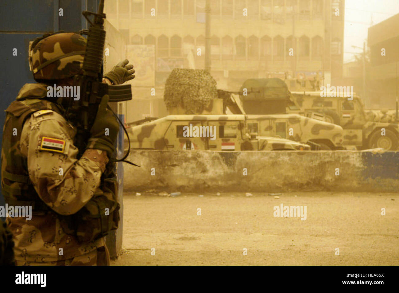 An Iraqi army soldier from the 42nd Iraqi Army Brigade, 11th Iraqi Army ...