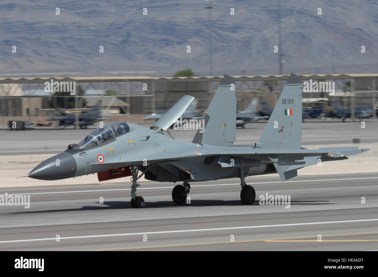 An Indian Air Force SU-30 fighter aircraft landed at Nellis Air Force ...