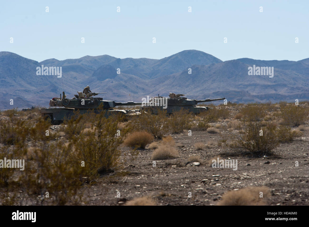 U.S. Marine M1A1 Abrams tanks with 1st Battalion, 4th Marines, Camp ...