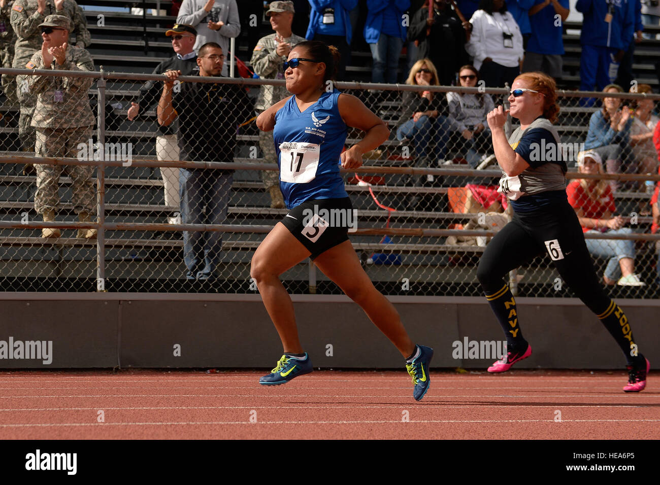 Air Force athlete Tatiana Perkins competes in track and field during ...