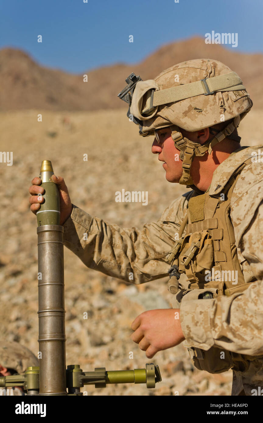 A U.S. Marine with 1st Battalion, 4th Marines, from Camp Pendleton ...