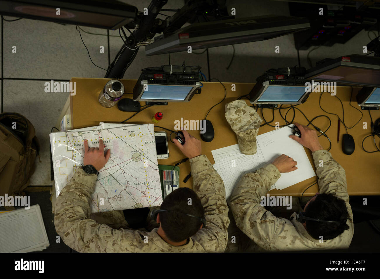 U.S. Marines conduct operations while participating in a combined arms ...