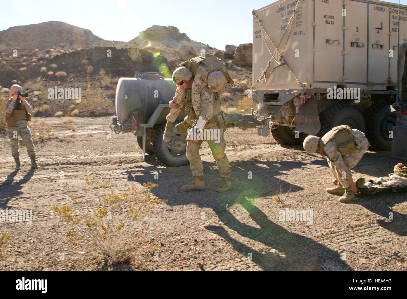 U.S. Marine and Navy personnel from 1st Tank Battalion, Delta Company ...