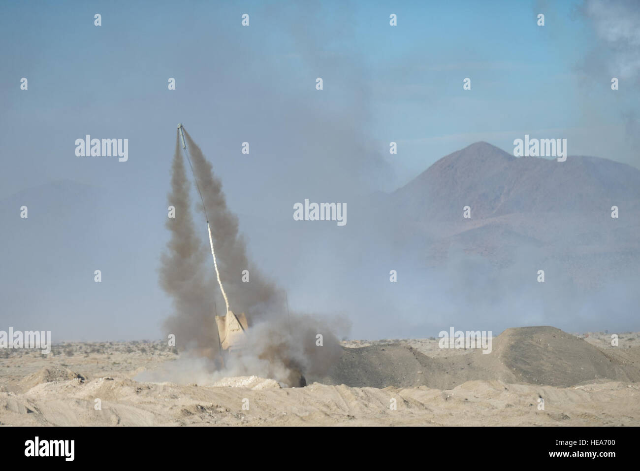 A U.S. Marine Corps Assault Breacher Vechicle detonates an M58 Mine ...