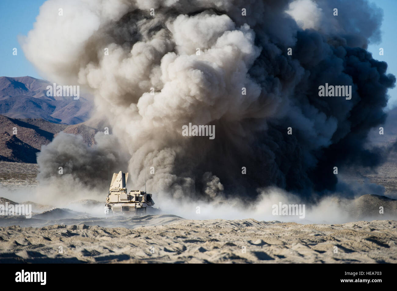 A U.S. Marine Corps Assault Breacher Vehicle detonates an M58 Mine ...