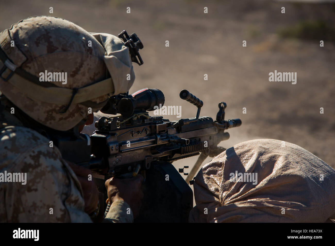 U.S. Marine Lance Cpl. Ryan Rios, SAW gunner assigned to 1st Battalion ...