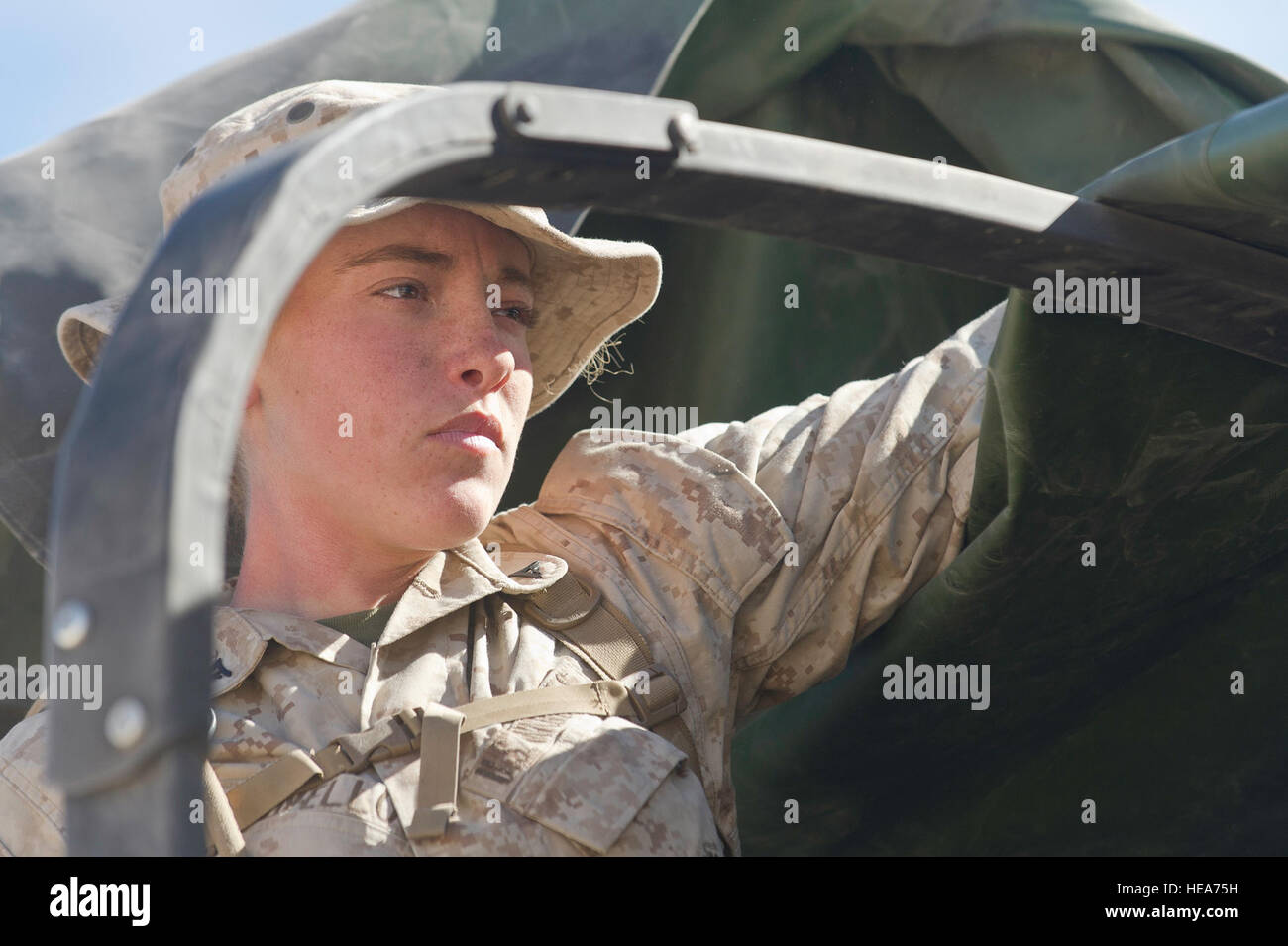 U.S. Marine Lance Cpl. Jennifer Bonello, a motor transport operator ...