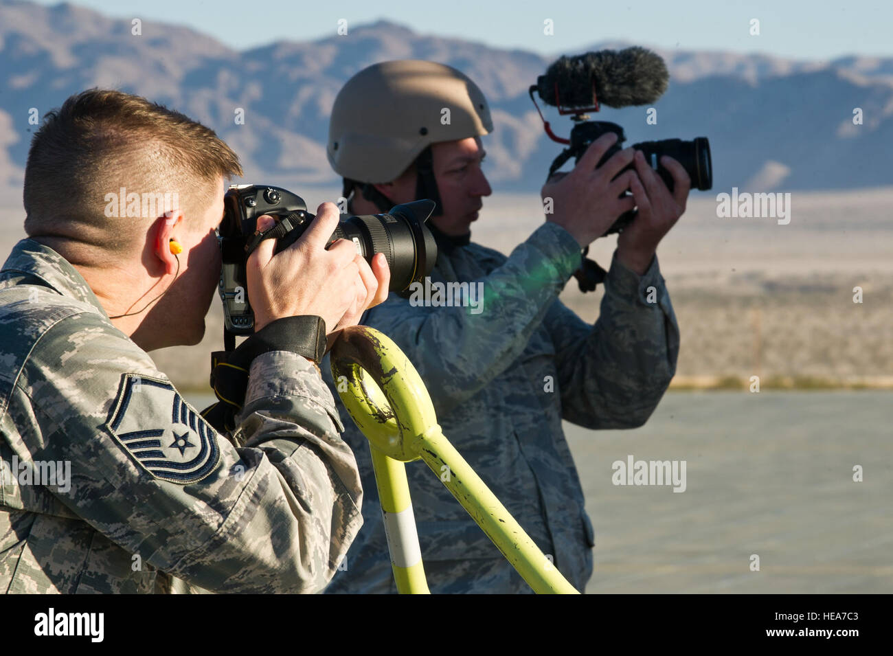 U.S. Air Force Master Sgt. Donald R. Allen, left, and Tech. Sgt. Daniel ...