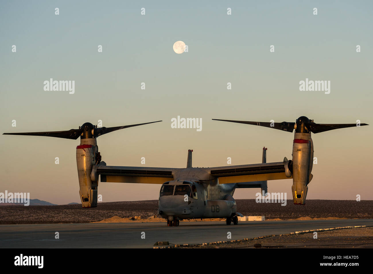 A U.S. Marine MV-22 ‘Osprey’ tiltrotor aircraft assigned to the Marine ...