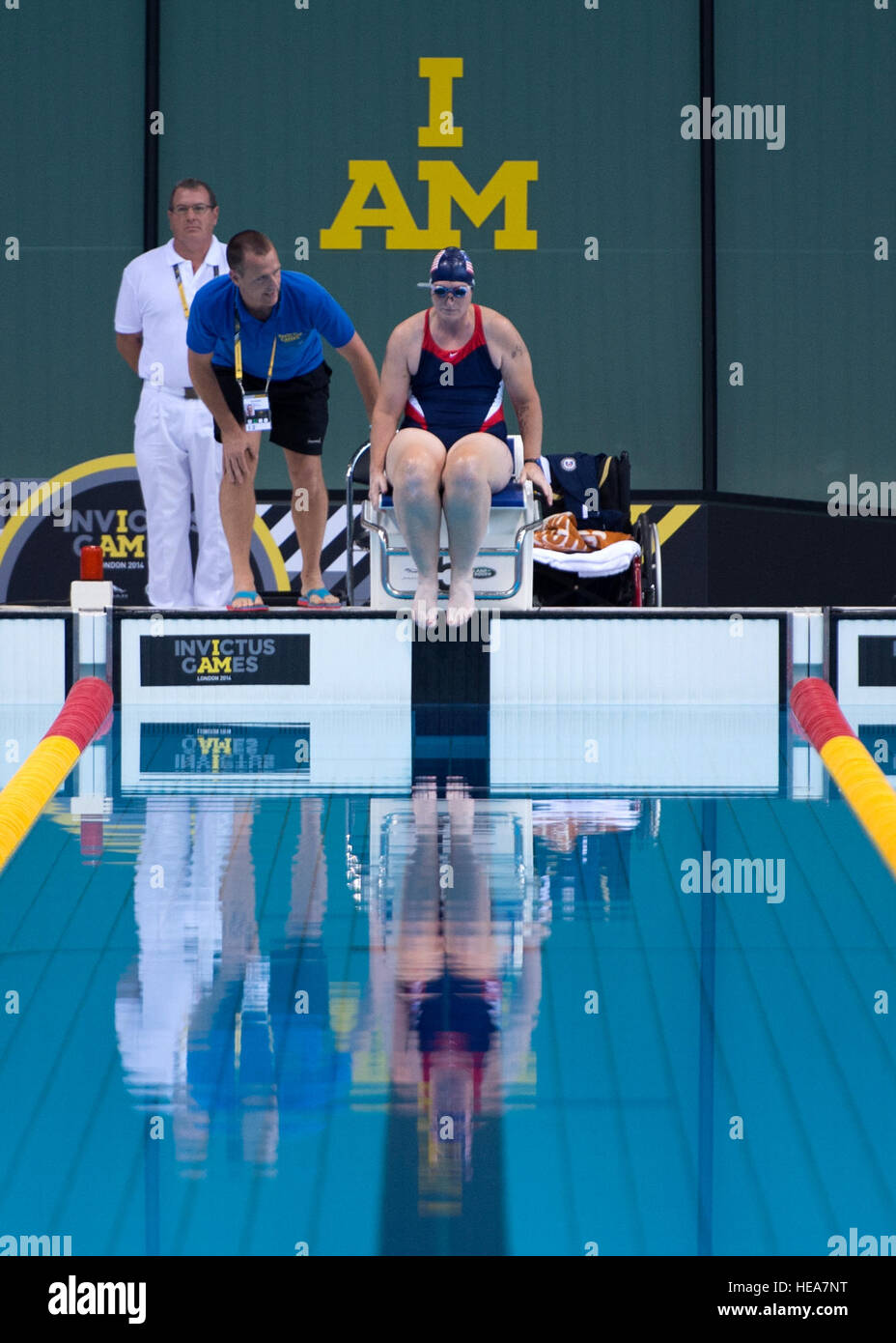 Retired U.S. Army Staff Sgt. Chanda Gaeth makes ready for her 50M ...