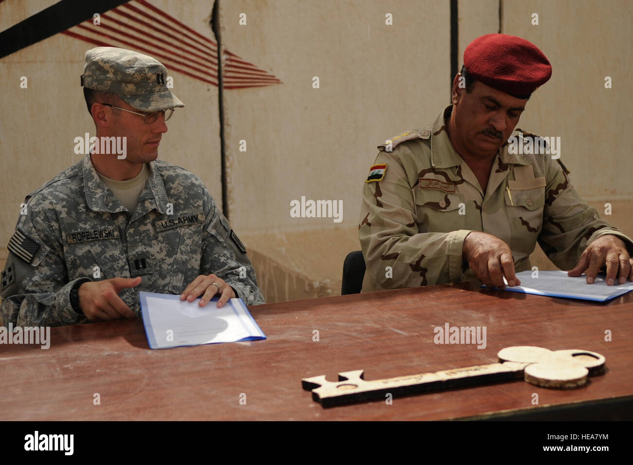 U.S. Army Capt. Adam Ropelewski, commander of Bravo Company, 2nd ...